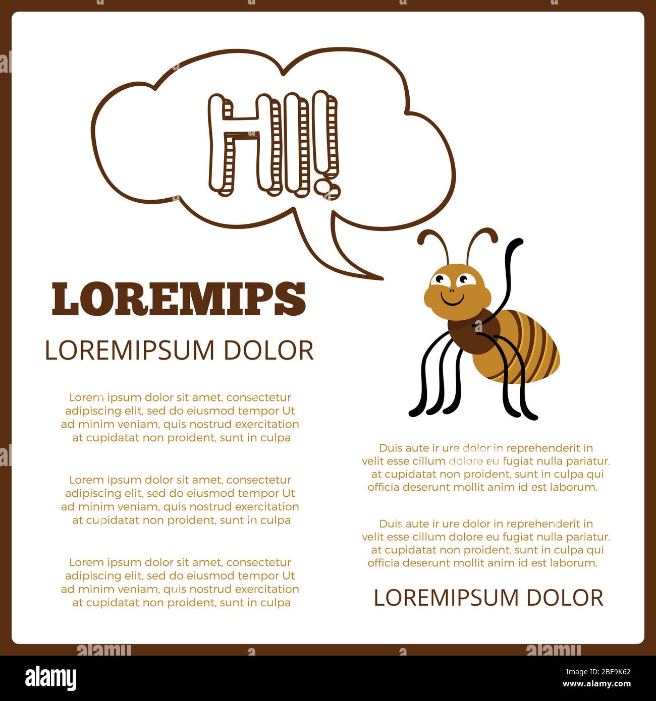 Children info poster with cartoon bee and bubble speech. Vector ...