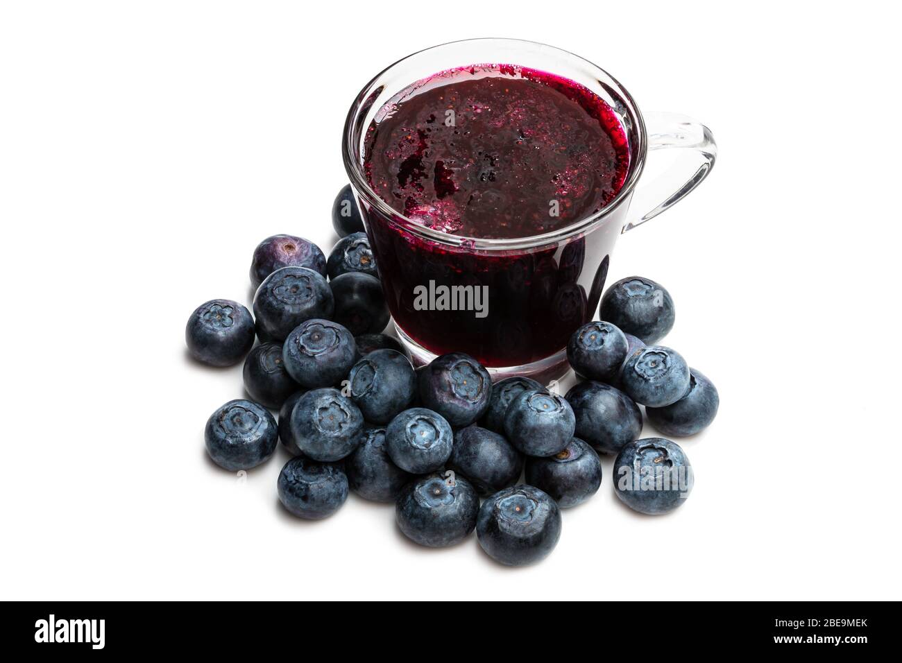 Homemade blueberry jam in glass cup isolated on white Stock Photo - Alamy