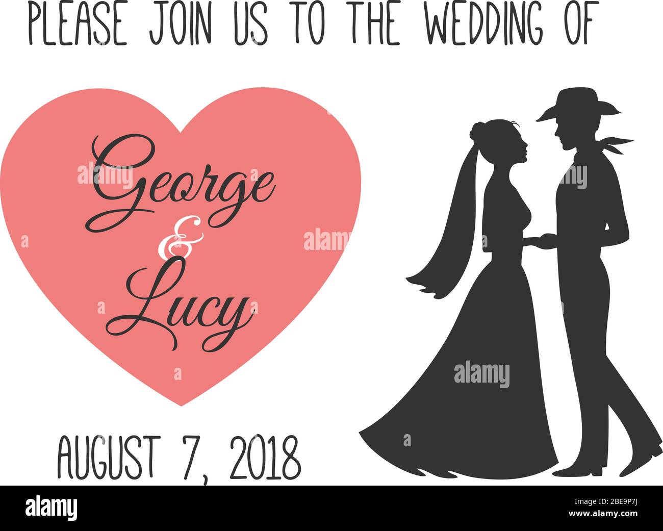 Template vintage bride groom Cut Out Stock Images & Pictures - Alamy