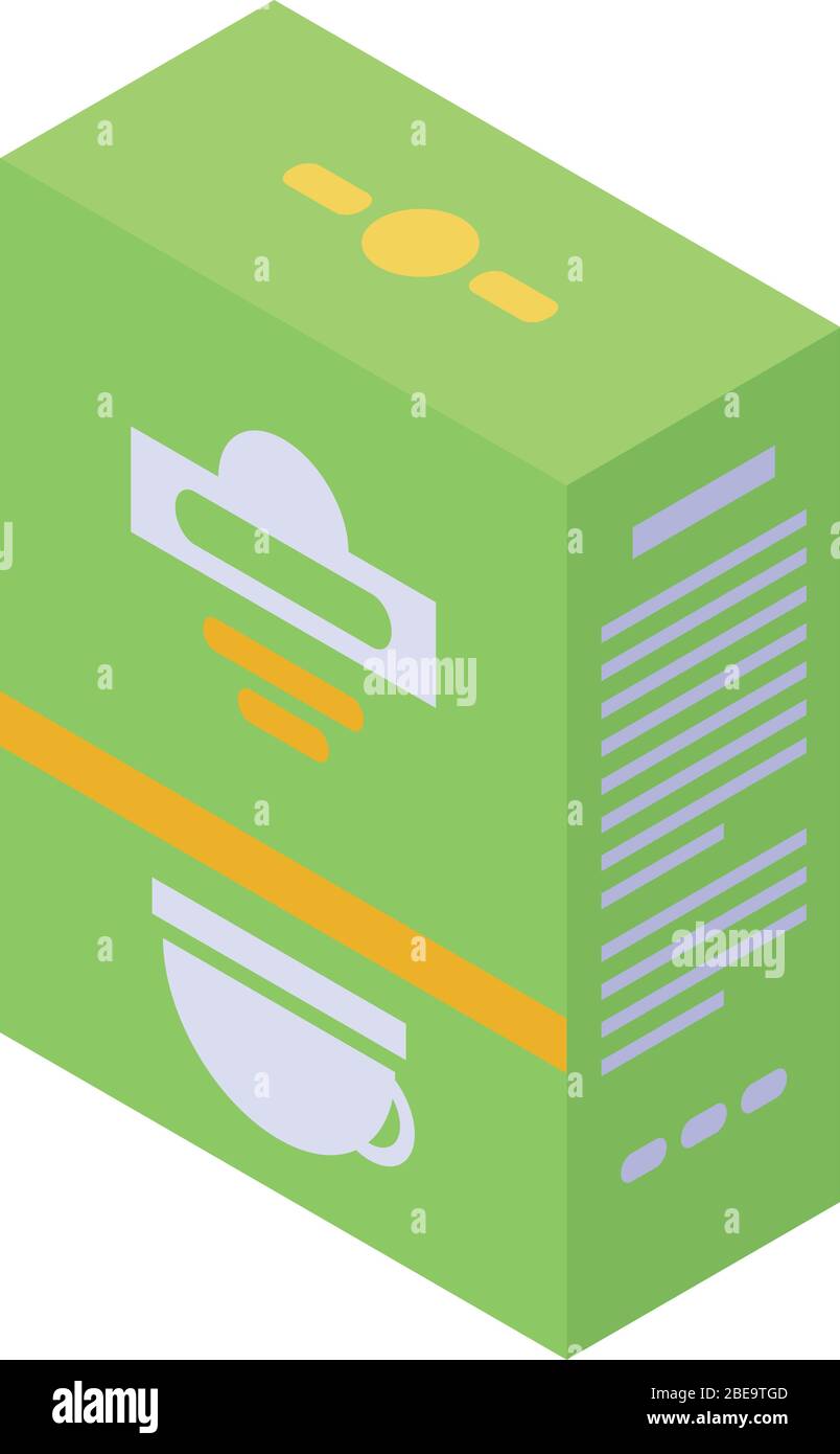 Green tea package icon, isometric style Stock Vector Image & Art - Alamy