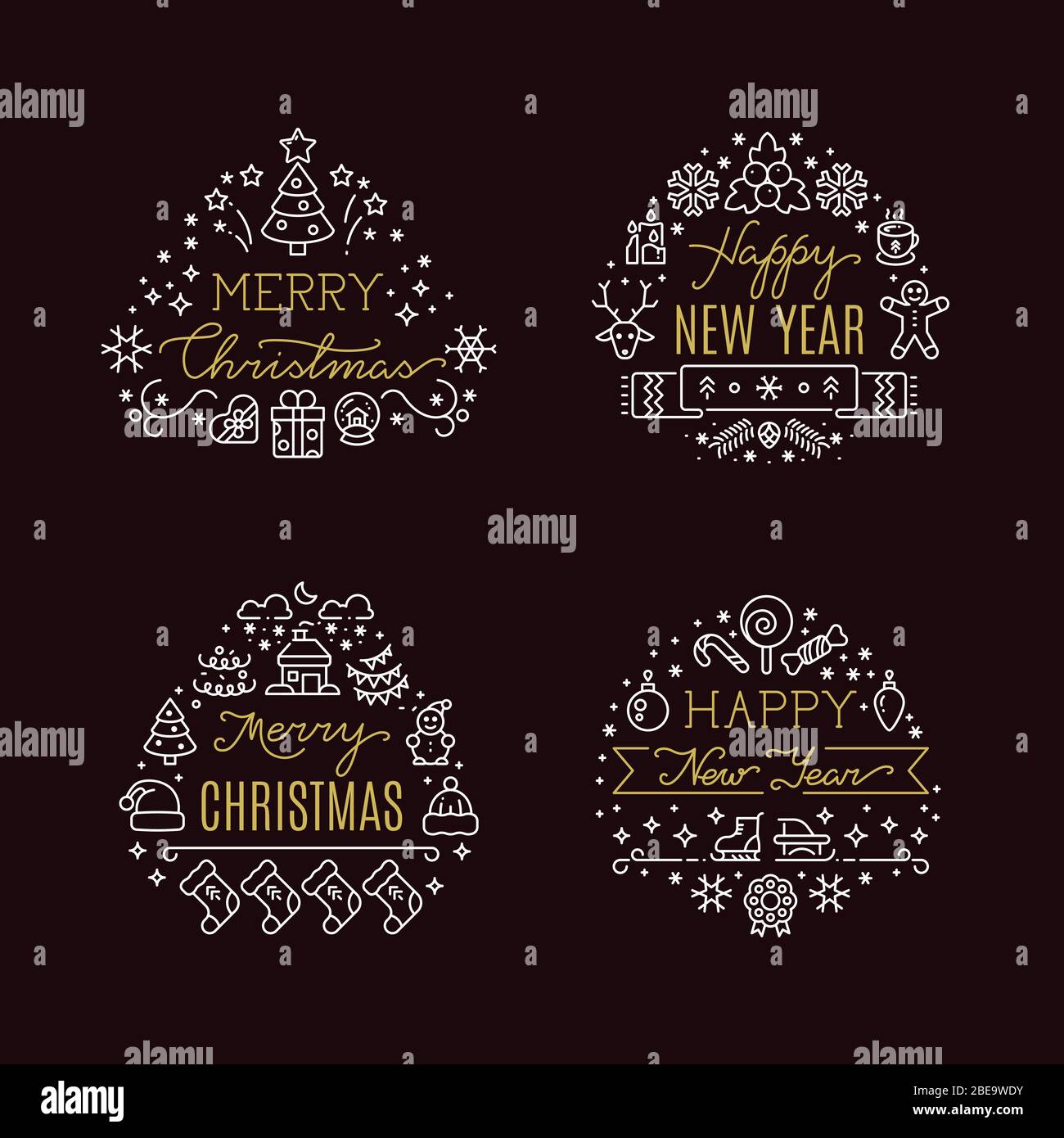 Winter holiday calligraphy Stock Vector Images - Alamy
