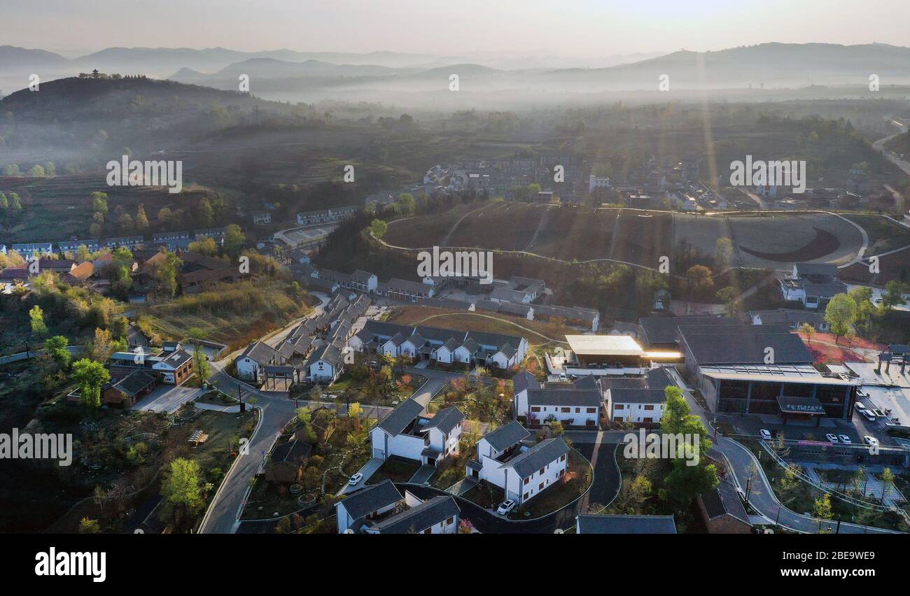 Luonan. 13th Apr, 2020. Aerial photo taken on April 13, 2020 shows a ...