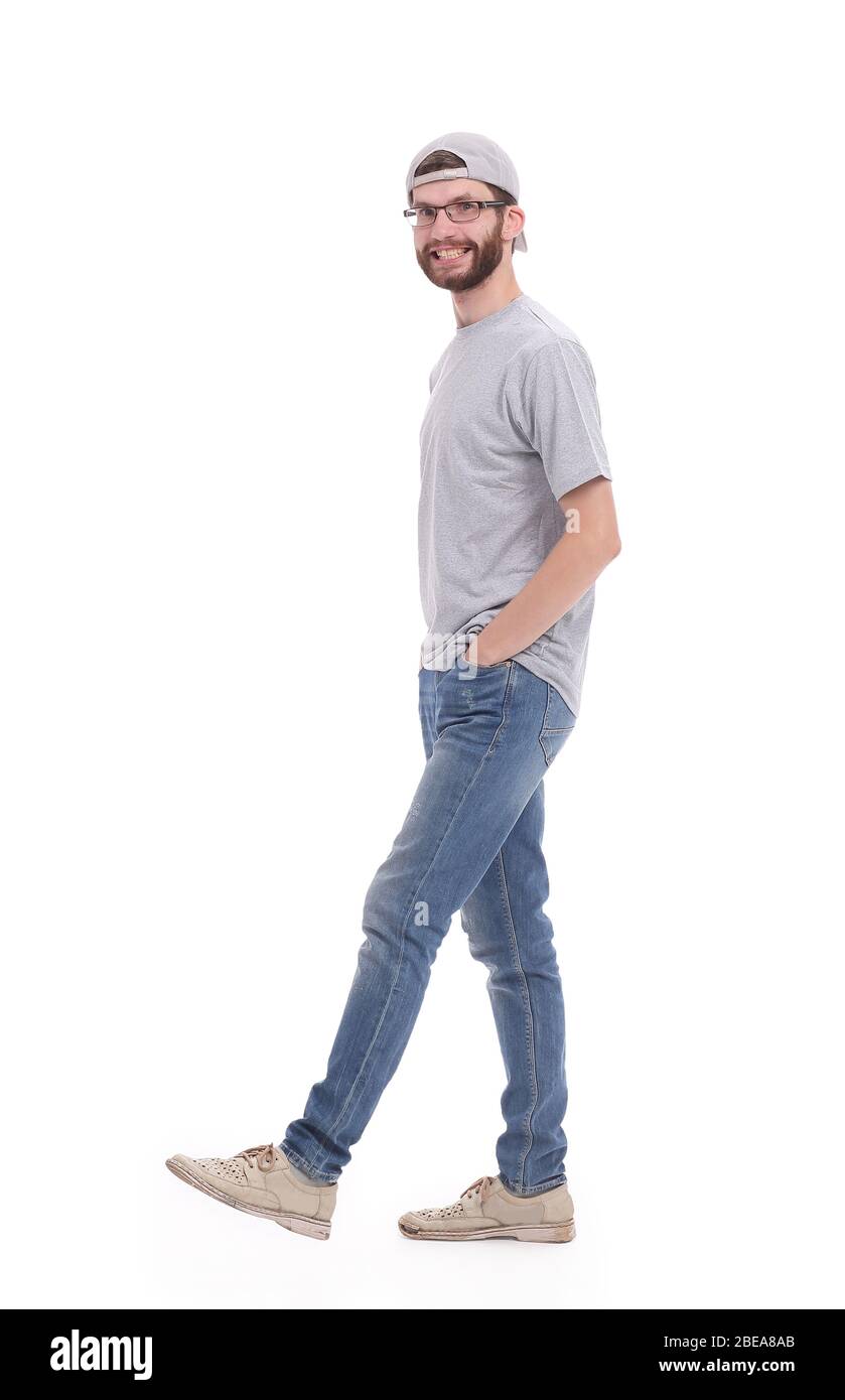 Side view young relaxed Cut Out Stock Images & Pictures - Alamy