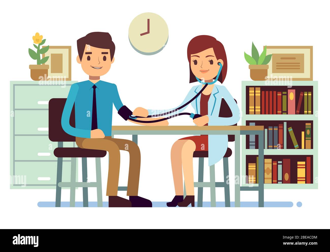 Healthcare and medicine vector concept with doctor checking patients ...