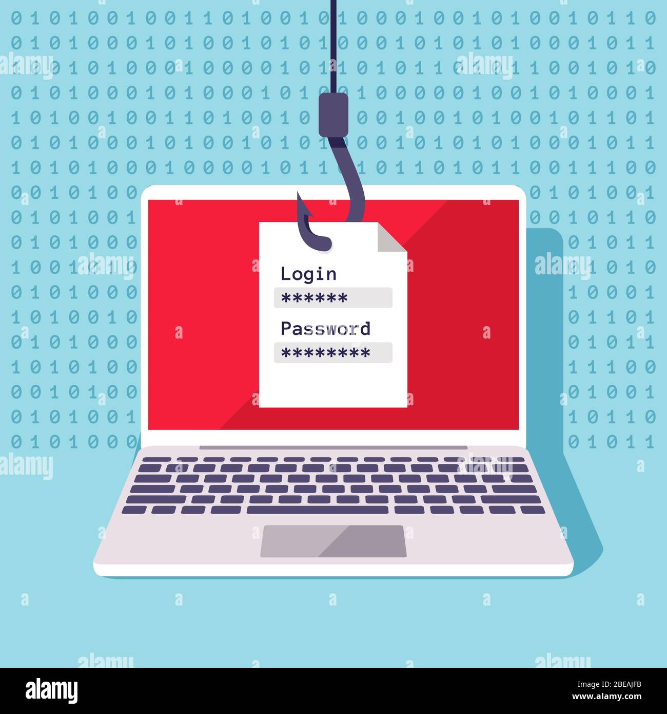 Password data phishing, hacker attack prevention vector concept. Fraud ...