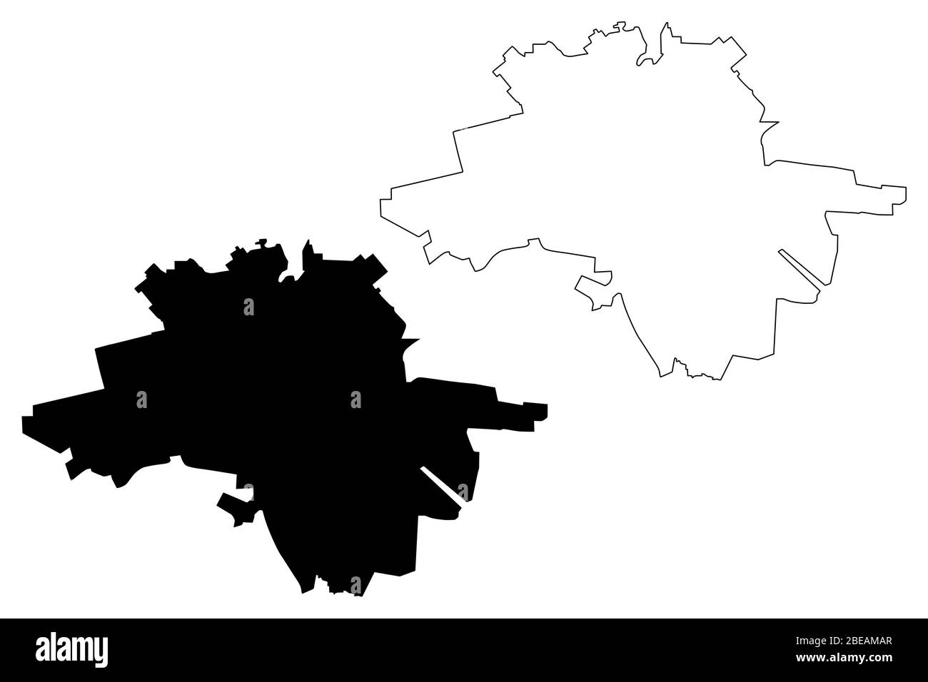 Rivne City (Ukraine) map vector illustration, scribble sketch City of ...