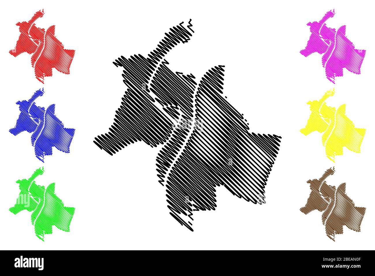 Lyon City (French Republic, France, Auvergne-Rhone-Alpes) map vector ...