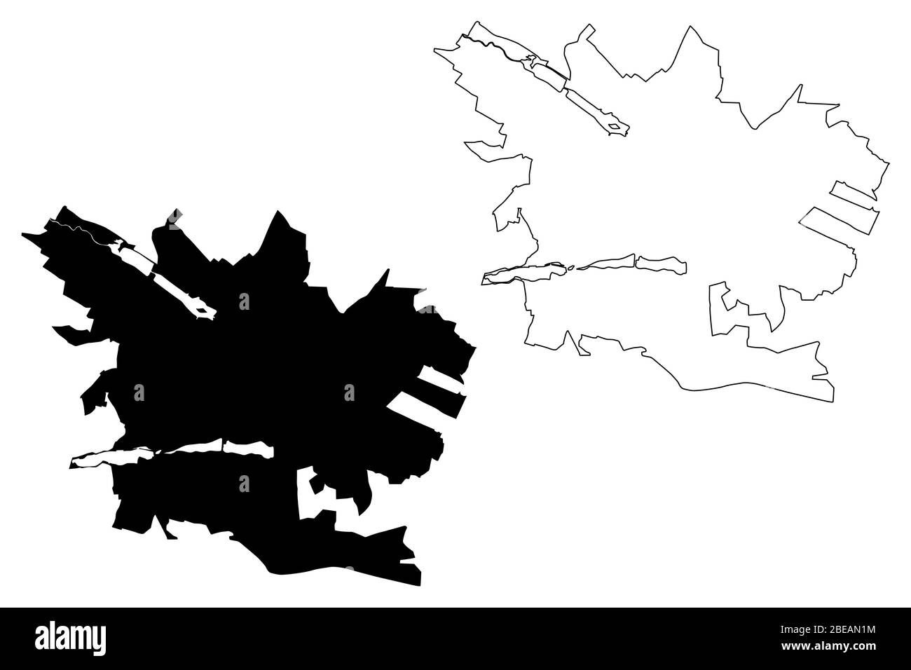 Khmelnytskyi City (Ukraine) map vector illustration, scribble sketch ...