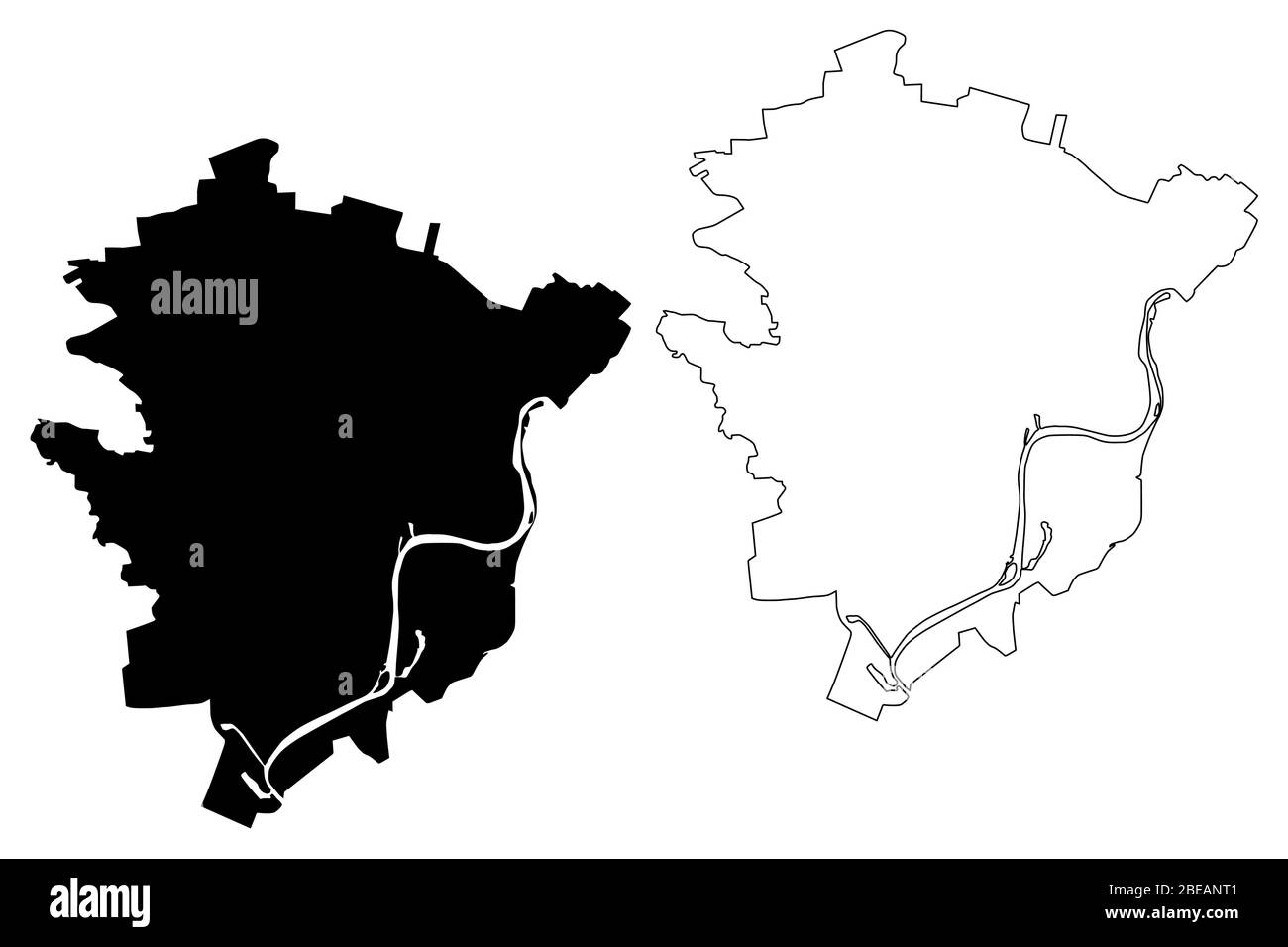 Chernihiv City (Ukraine) map vector illustration, scribble sketch City ...