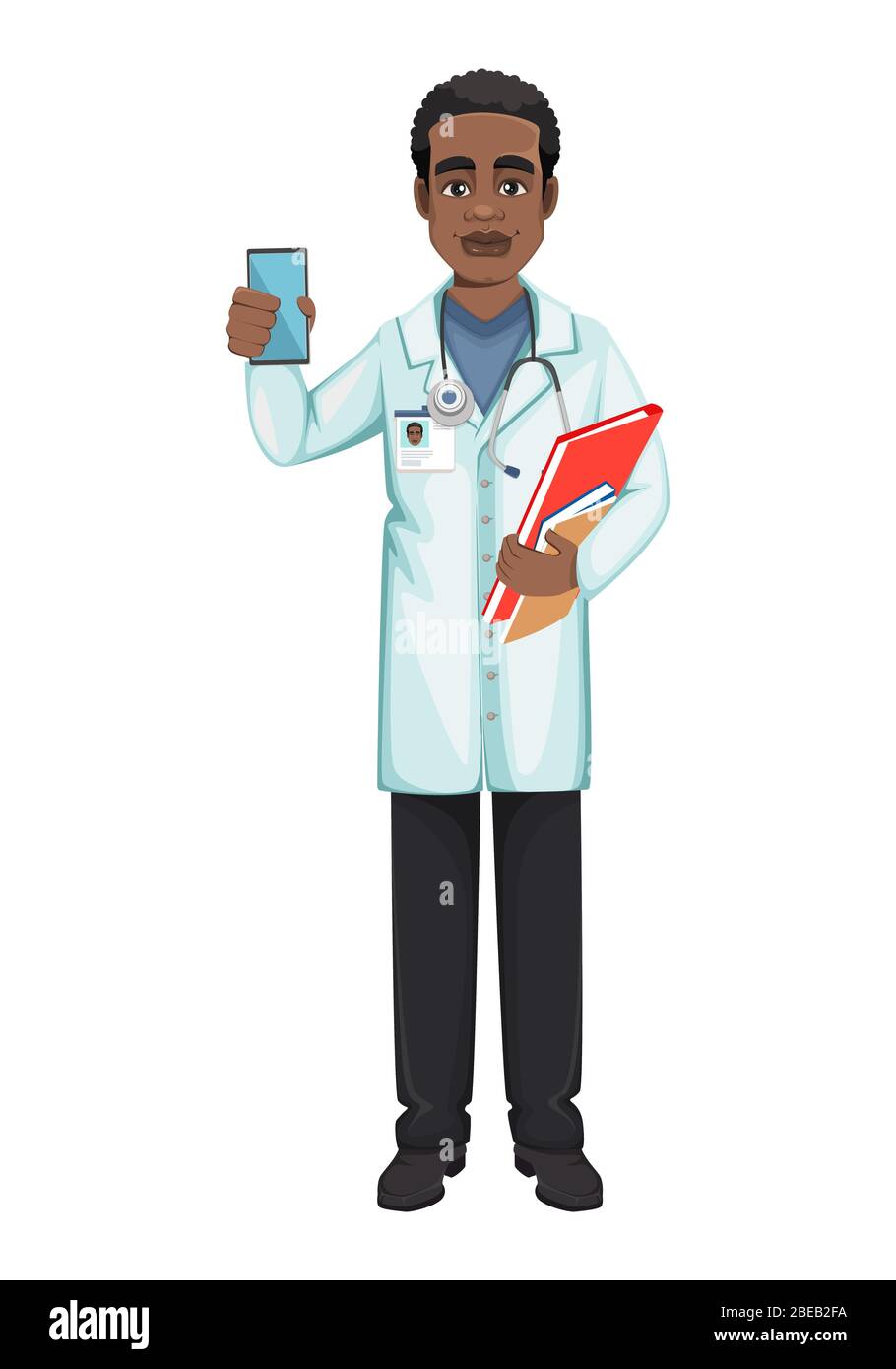 African American doctor working in the hospital during coronavirus ...