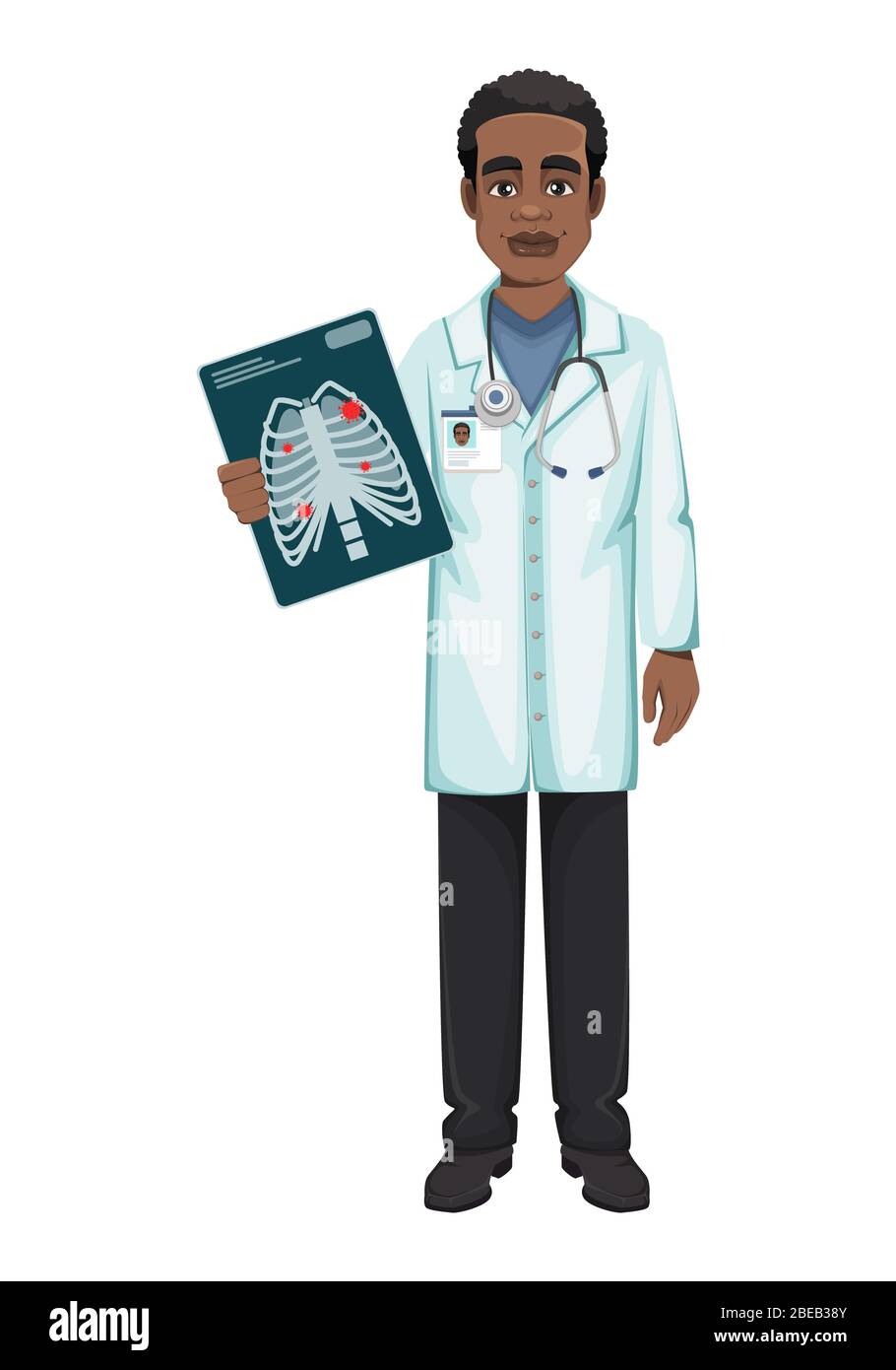 African American doctor working in the hospital during coronavirus ...