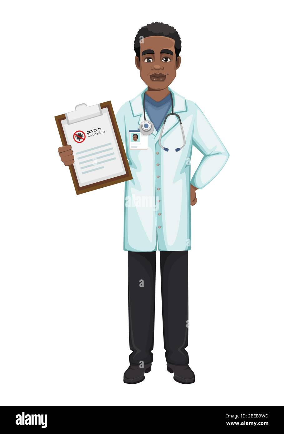 African American doctor working in the hospital during coronavirus ...