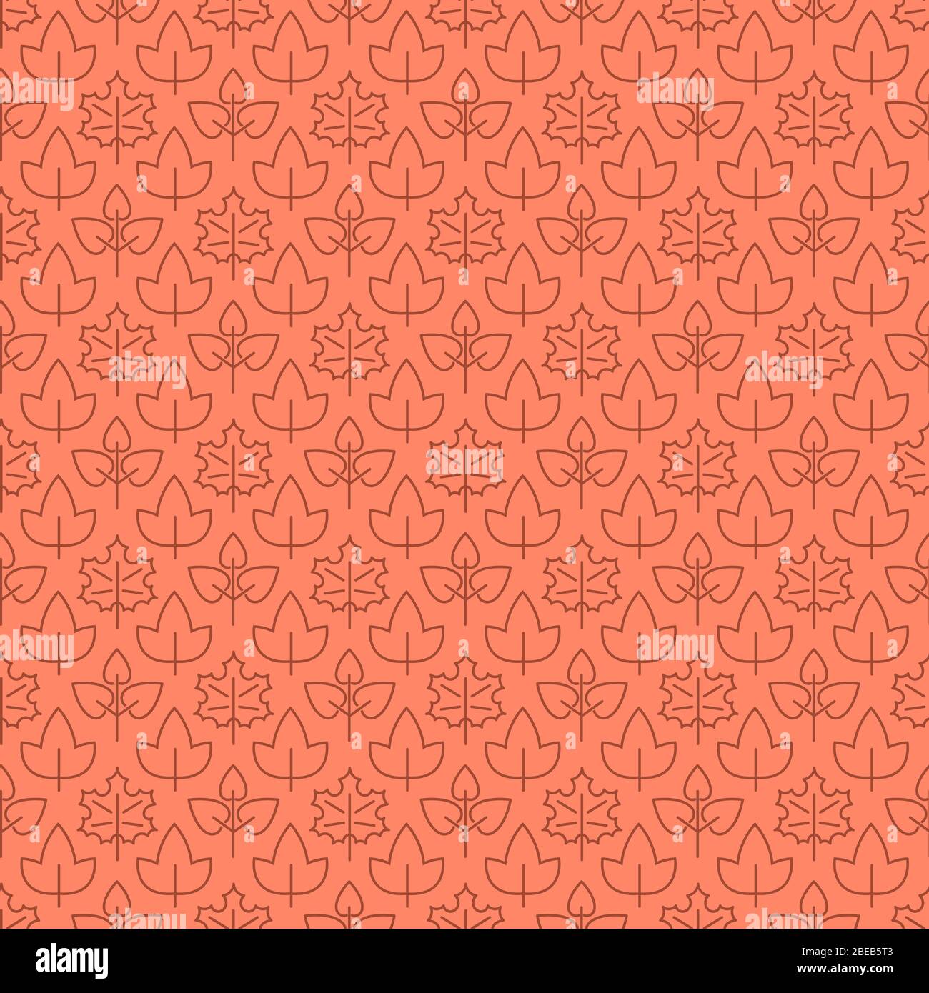 Thin line leaves seamles pattern design. Floral background, vector ...