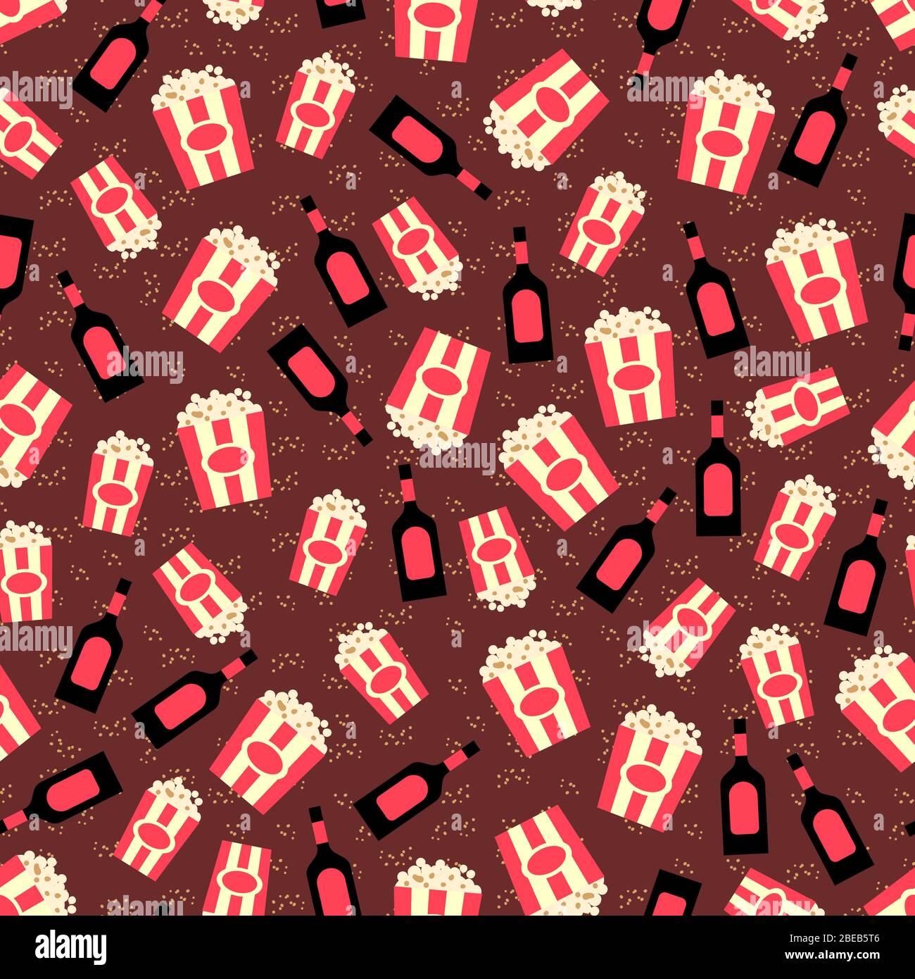 Popcorn and caramel topping seamless pattern - popcorn pattern. Vector ...