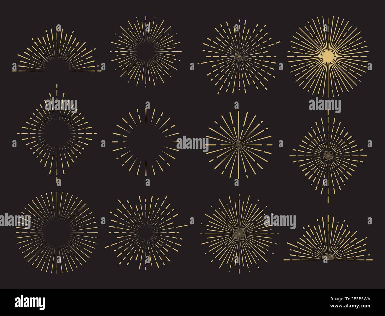 Abstract sun burst collection - hand drawn sunshine lines set. Sunshine ...