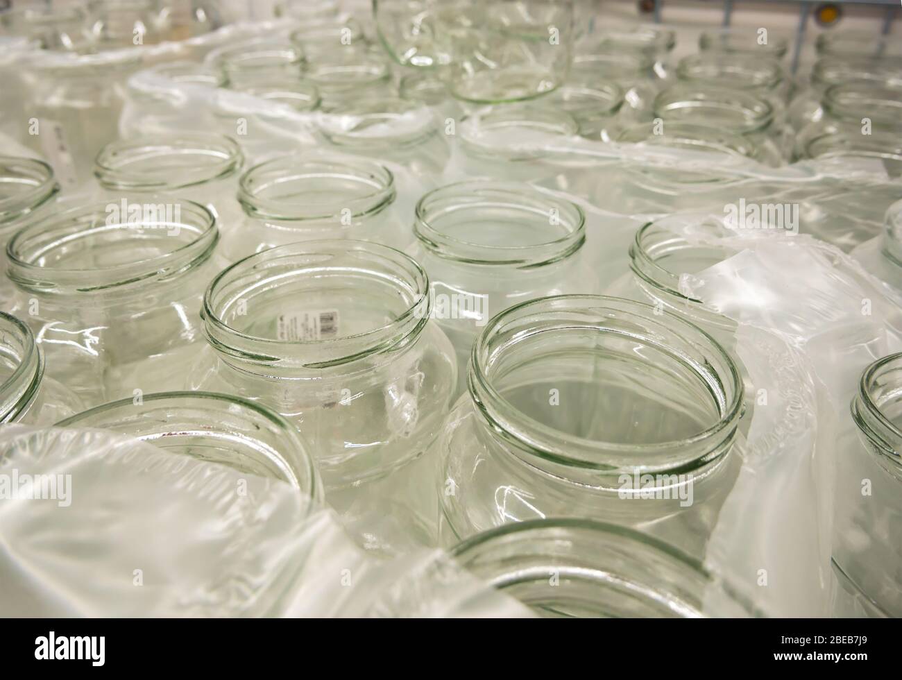 Packaging with empty glass jars for preservation Stock Photo - Alamy