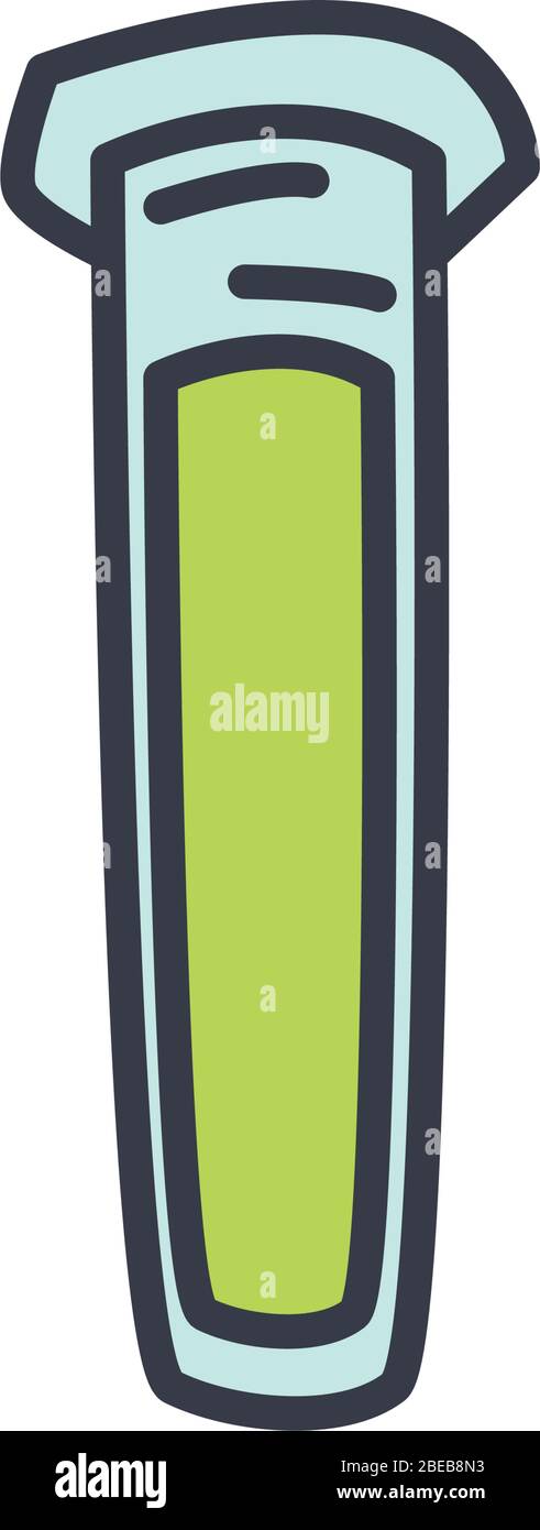 test tube icon over white background, flat style, vector illustration ...