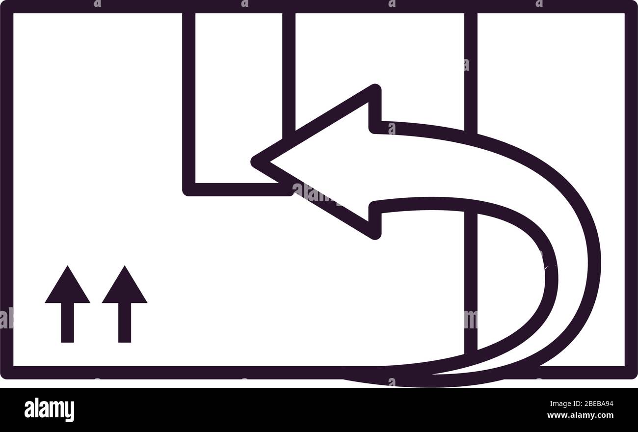 package box with arrow icon over white background, line style, vector ...