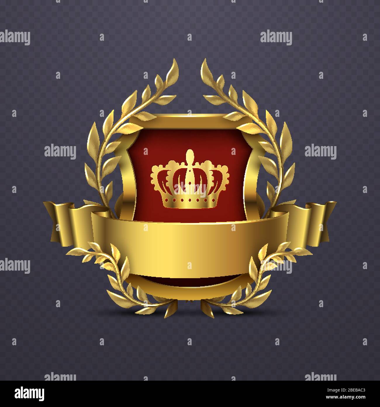 Royal heraldic victorian style emblem. Victorian heraldic emblem with ...