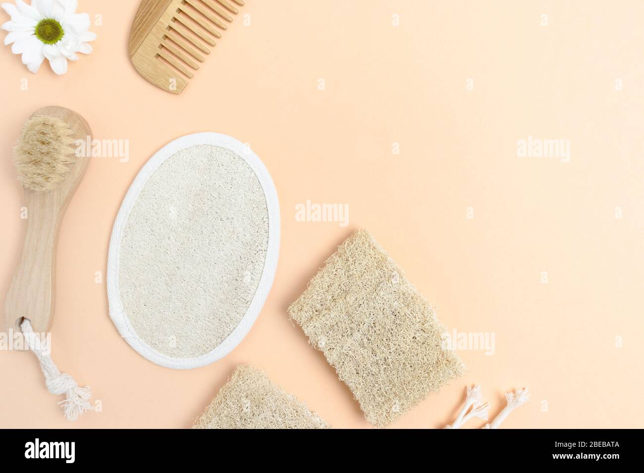 Frame made of white chamomile and accessories for personal hygiene ...