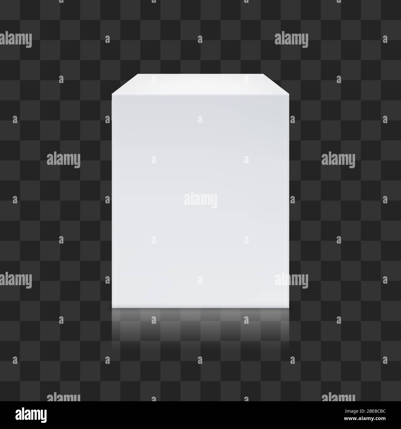 Realistic white cube isolated on transparent background. Vector box ...