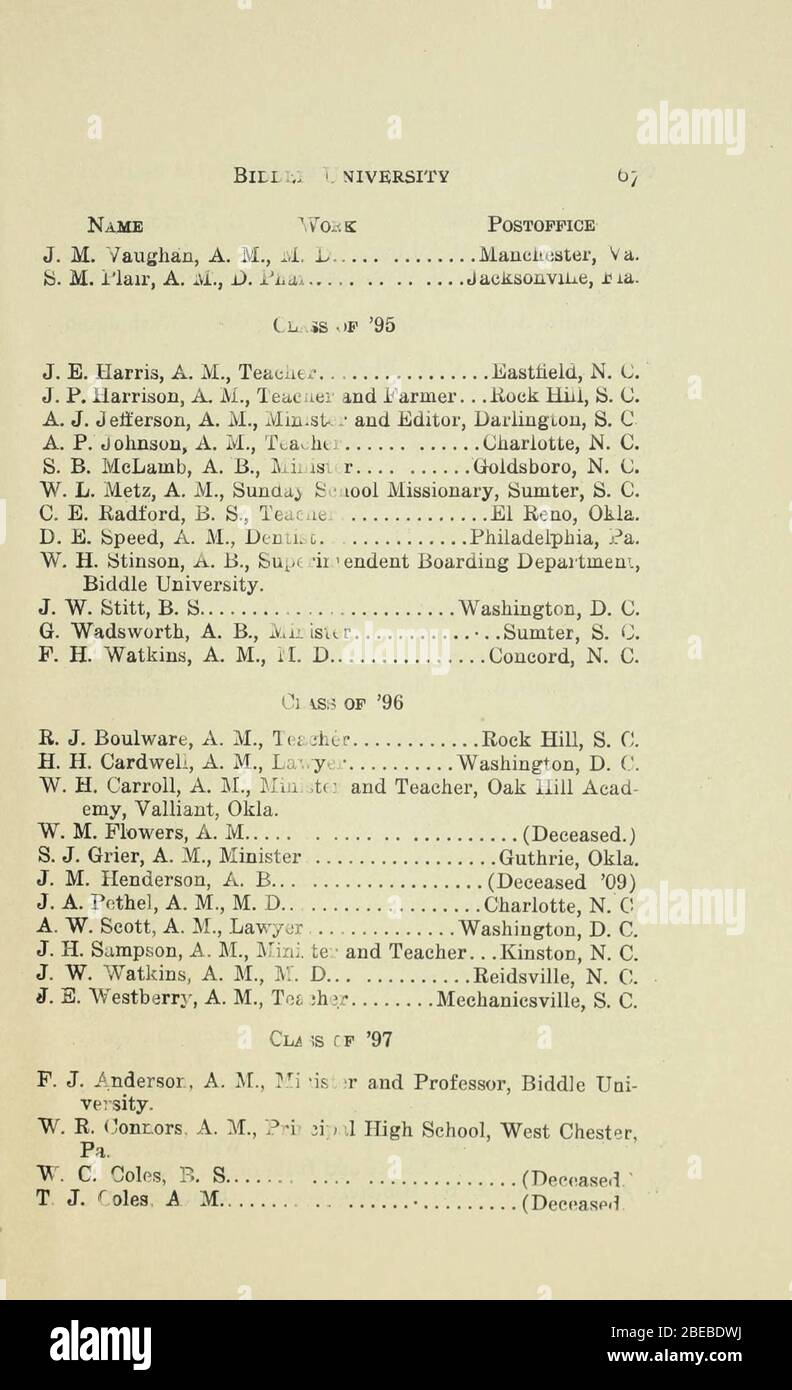 Biddle university hi-res stock photography and images - Alamy