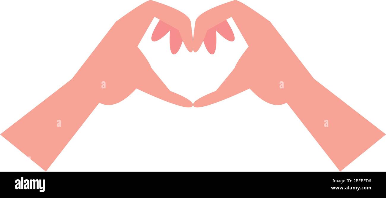 charity donations concept, hands making heart icon over white ...