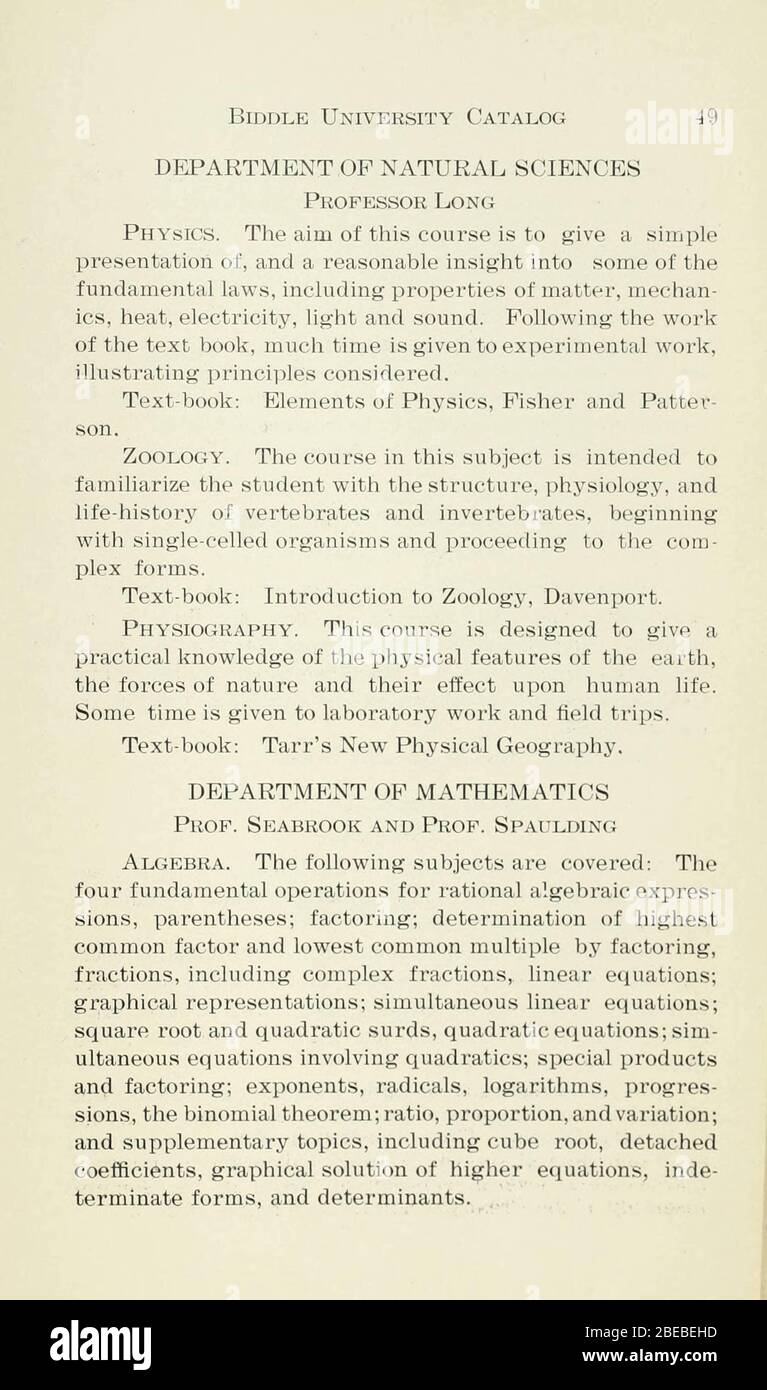 Biddle university hi-res stock photography and images - Alamy