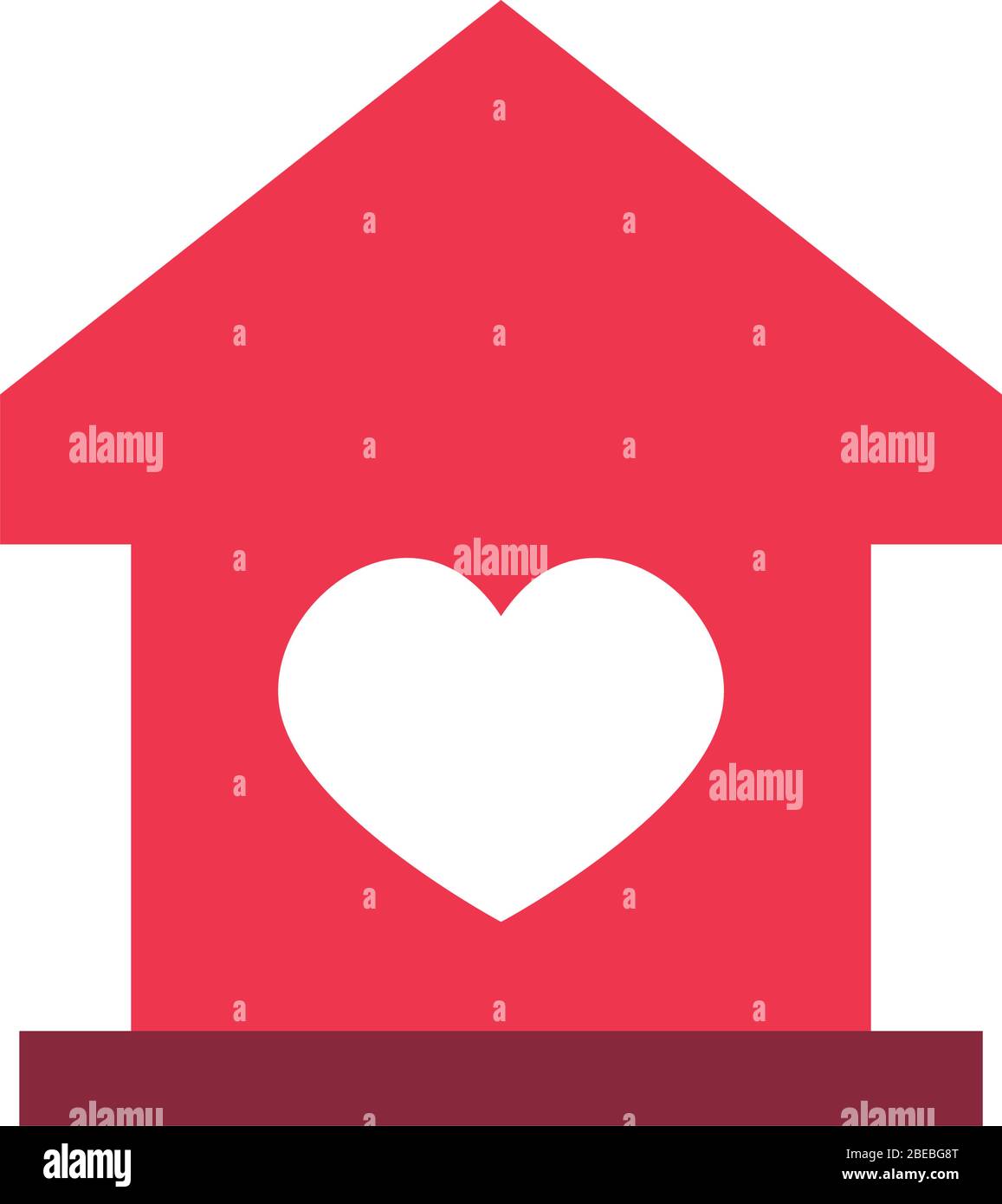 charity donations concept, house with heart icon over white background ...