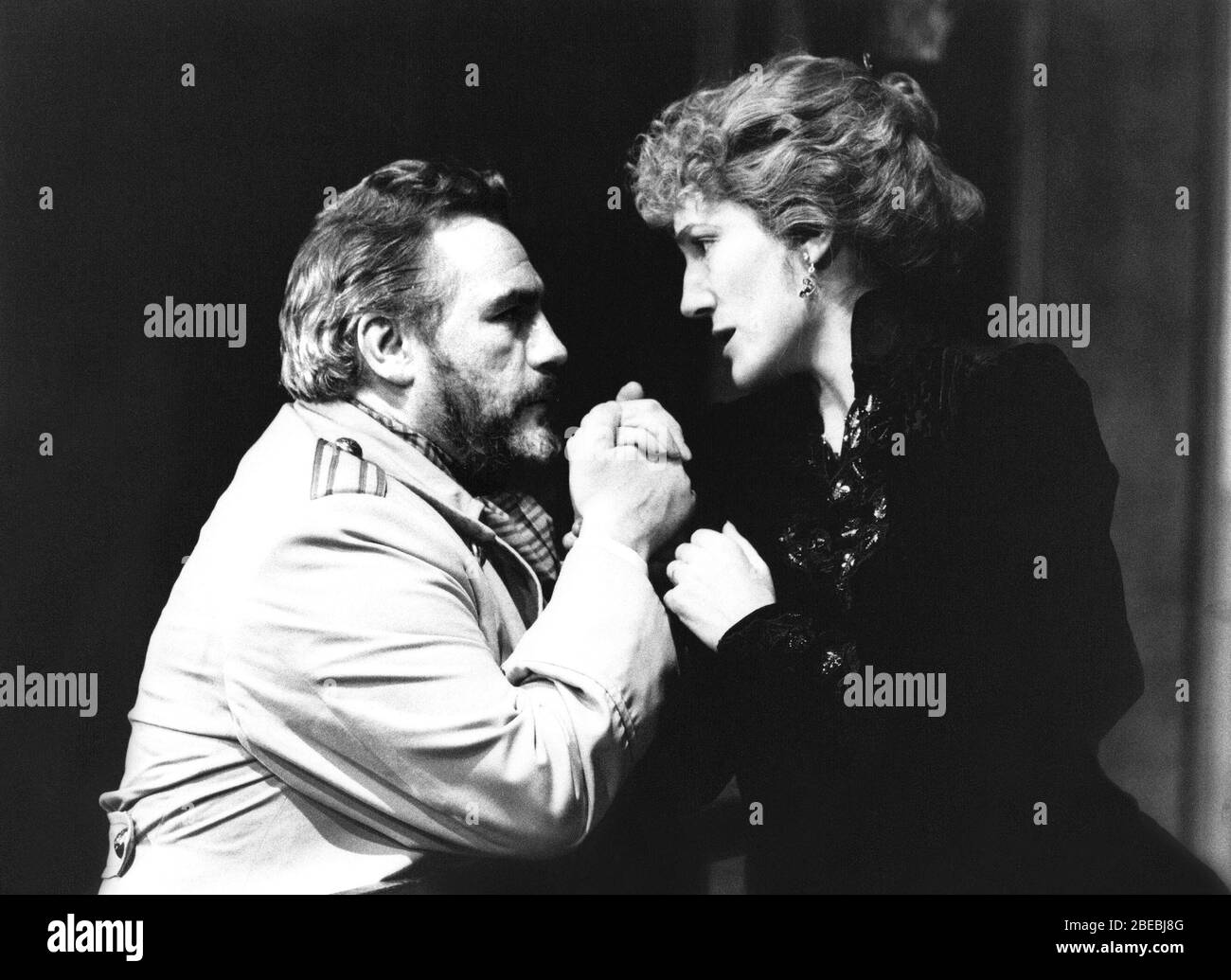 Brian Cox (Vershinin), Harriet Walter (Masha) in THREE SISTERS by Anton ...