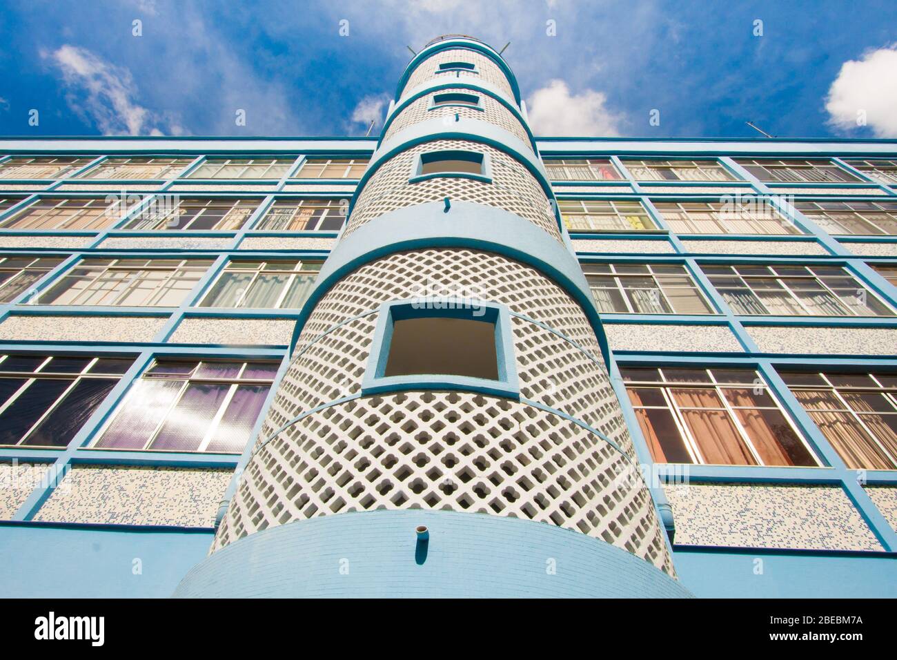Blue Bilding with Panoramic staircase in Teresopolis, Rio de Janeiro ...