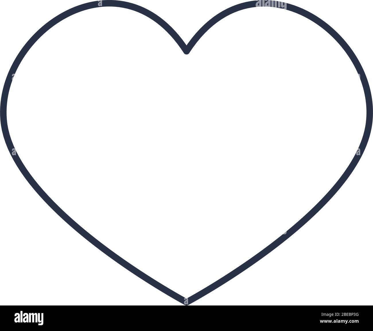 heart icon over white background, line style, vector illustration Stock ...