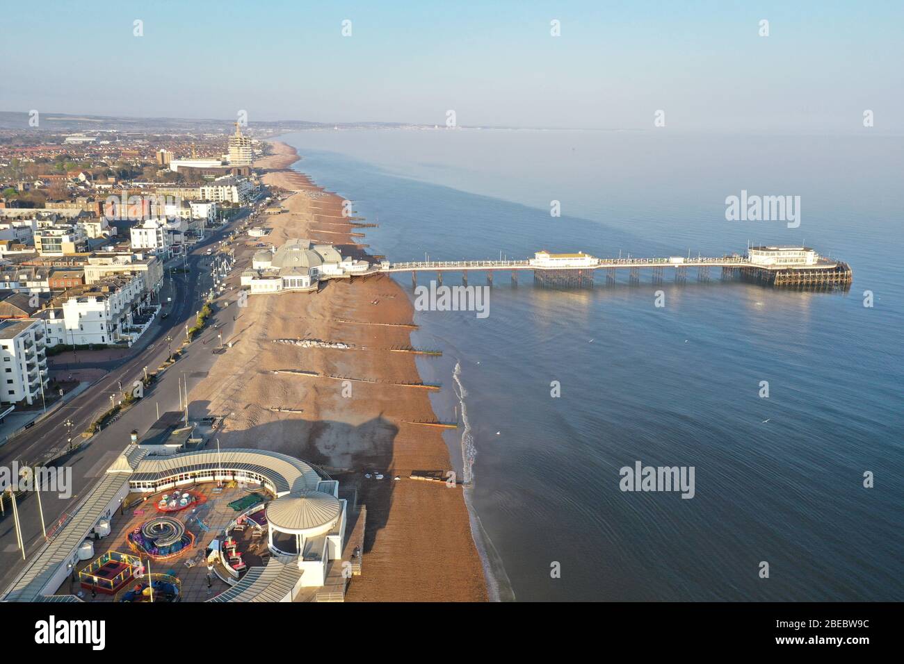 Aerial views of worthing pier and seafront Stock Photo - Alamy