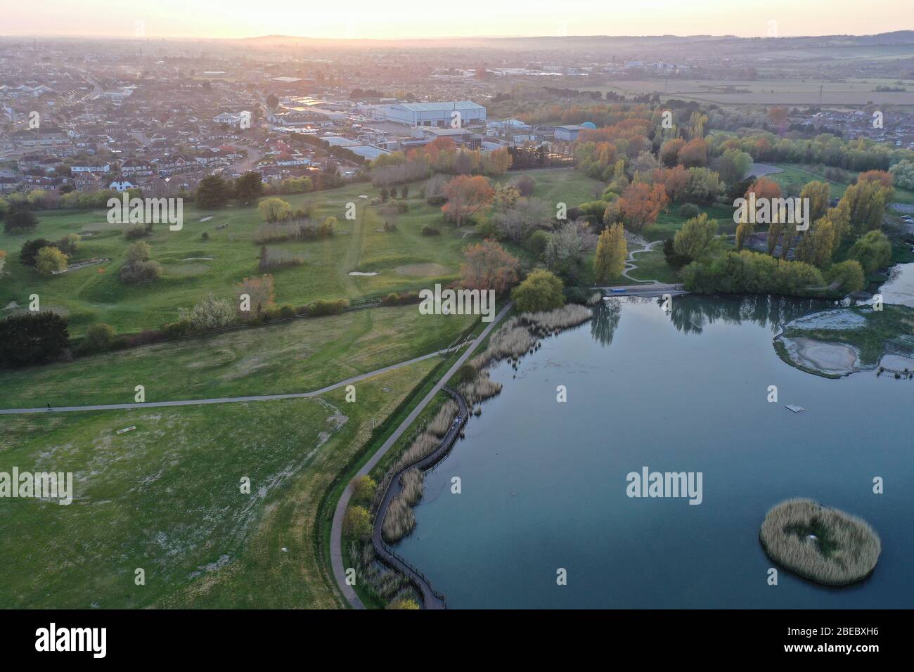 Aerial views of worthing pier and seafront Stock Photo - Alamy