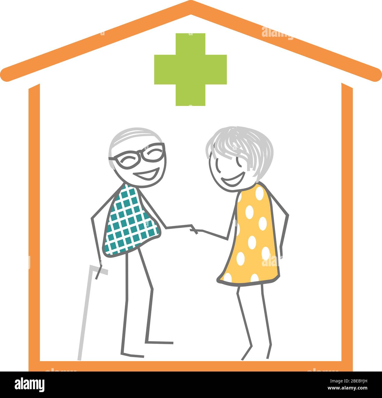 illustration of a care home for the elderly Stock Photo - Alamy