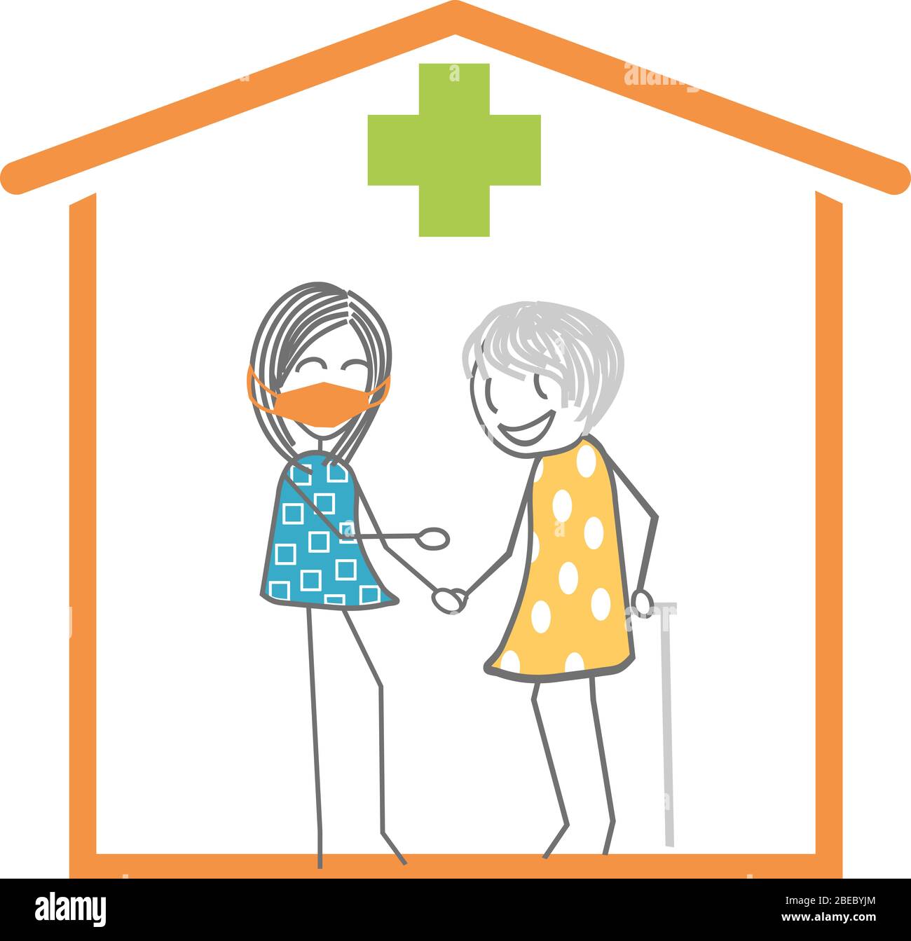 illustration of a care home for the elderly Stock Photo - Alamy