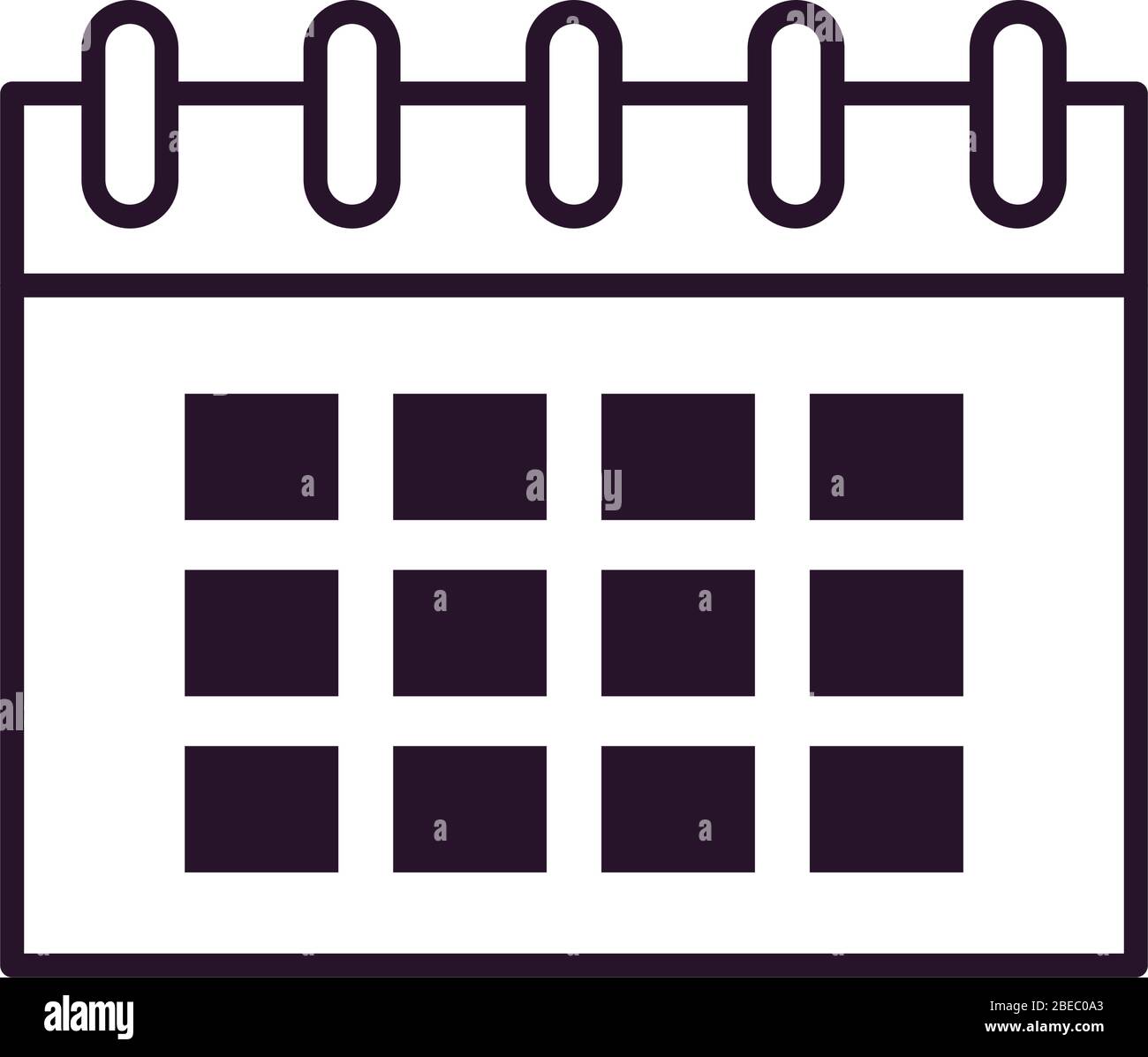 calendar planner icon over white background, line style, vector ...