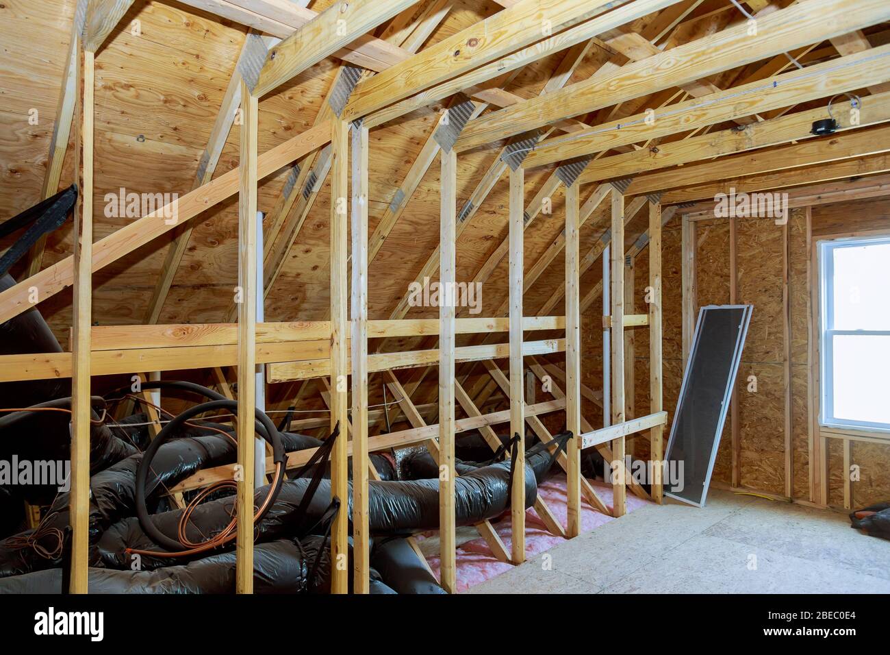 Heating system pipe the roof of the house heating pipes, valves close ...