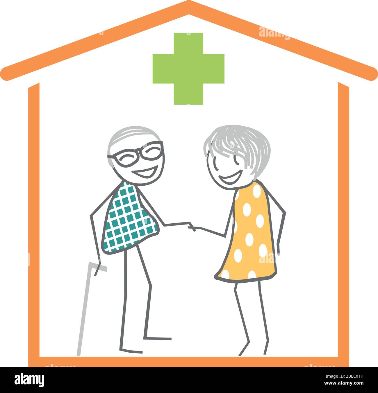 illustration of a care home for the elderly Stock Vector Image & Art ...