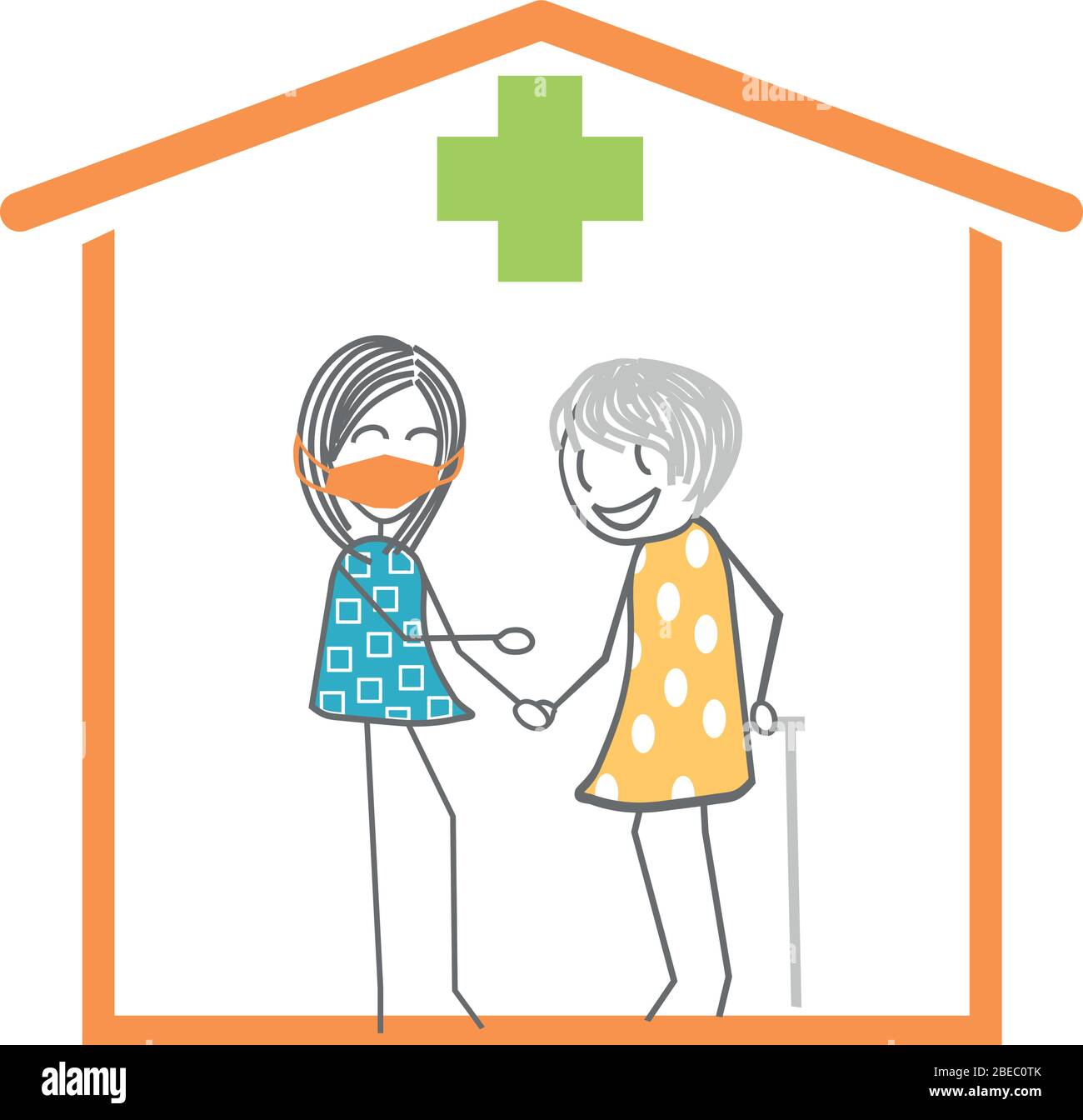 illustration of a care home for the elderly Stock Vector Image & Art ...