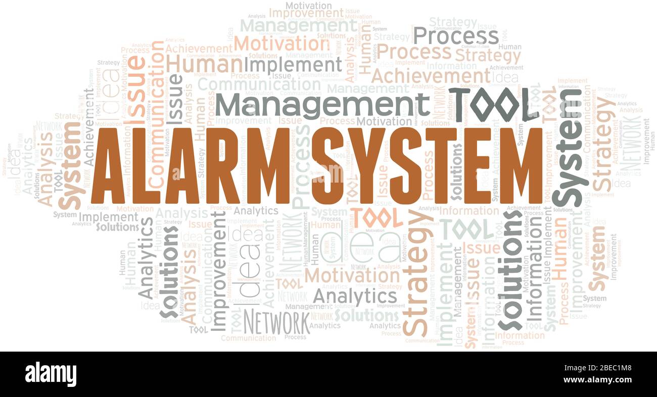 Alarm System typography vector word cloud. Wordcloud collage made with ...