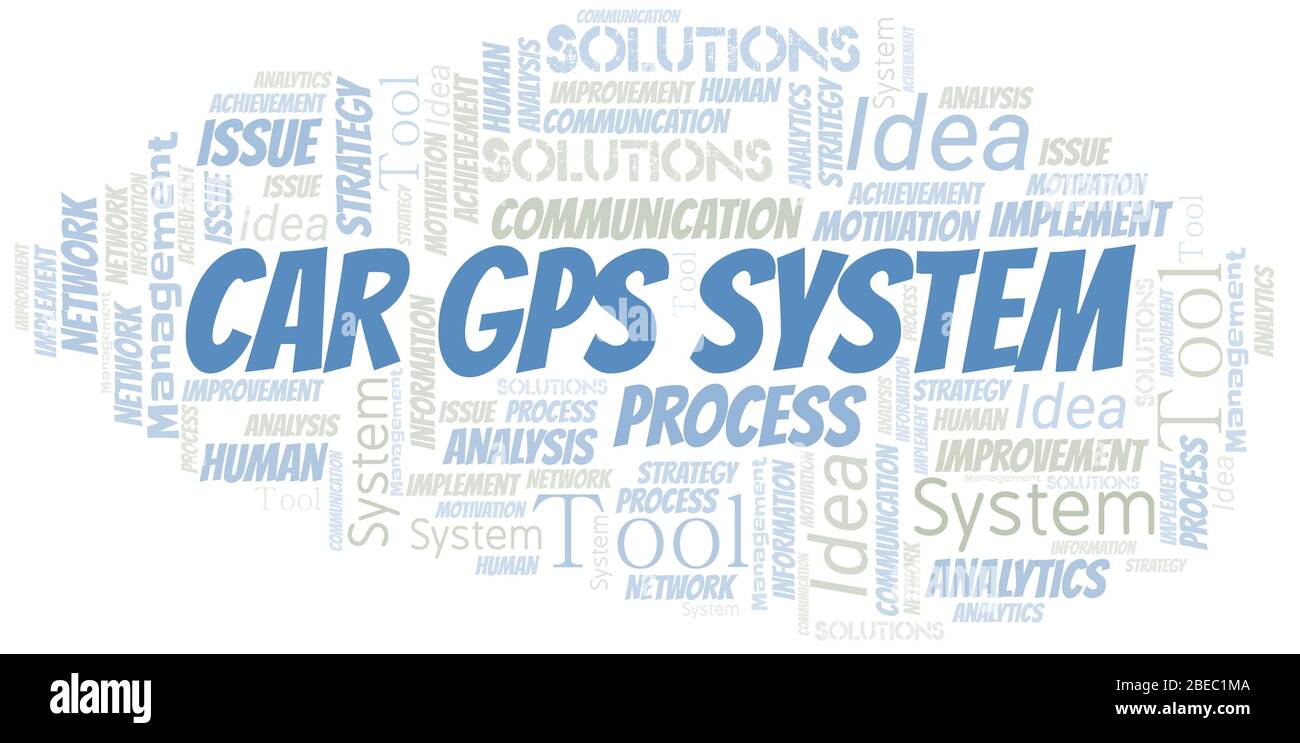 Car Gps System typography vector word cloud. Wordcloud collage made ...