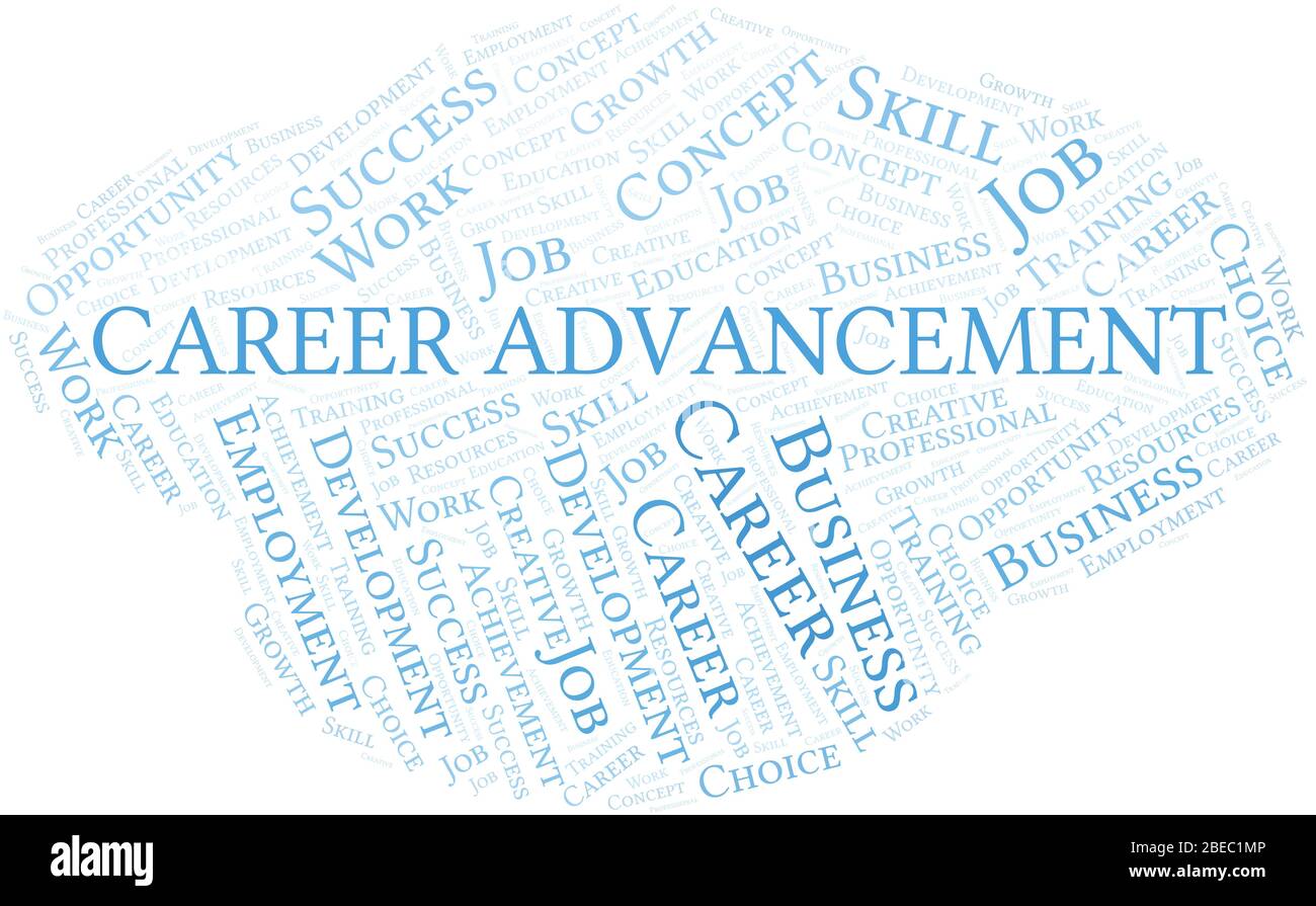 Career Advancement typography vector word cloud. Wordcloud collage made ...