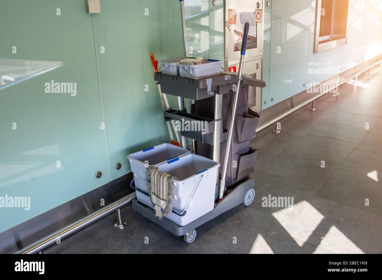 Cleaning trolley mop bucket floor cleaning equipment and mops at the ...