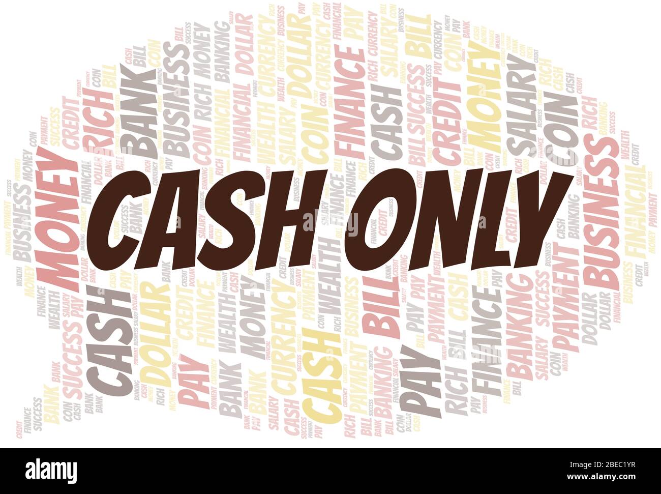 Cash Only typography vector word cloud. Wordcloud collage made with the ...