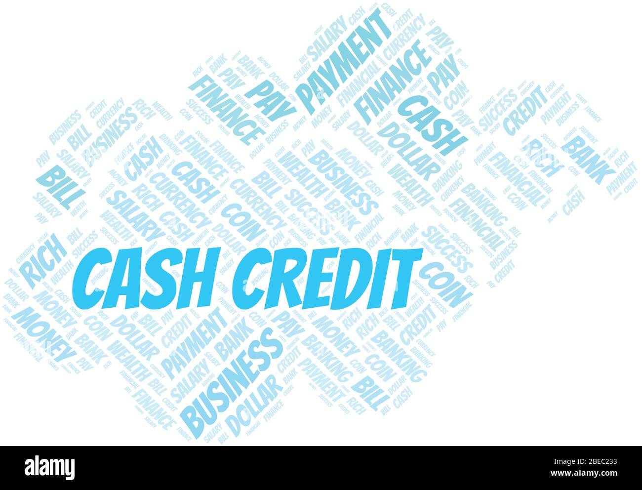 Cash Credit typography vector word cloud. Wordcloud collage made with ...
