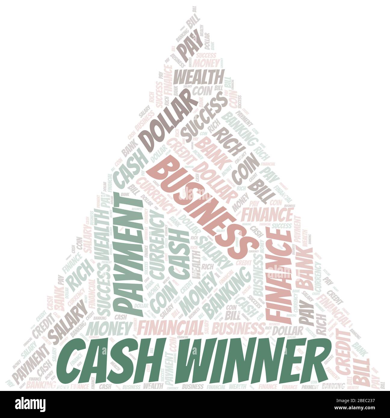 Cash Winner typography vector word cloud. Wordcloud collage made with ...