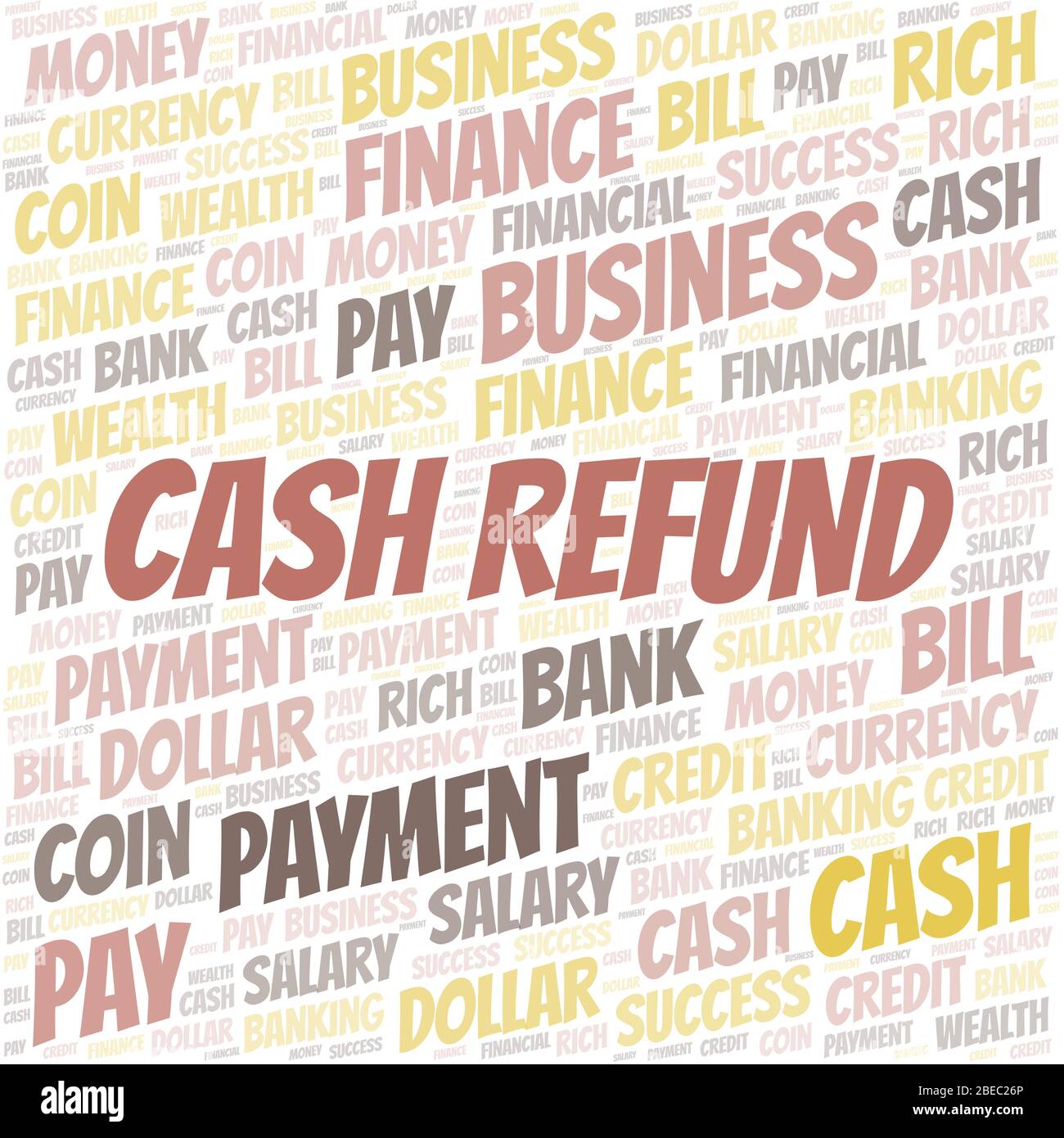 Cash Refund typography vector word cloud. Wordcloud collage made with ...