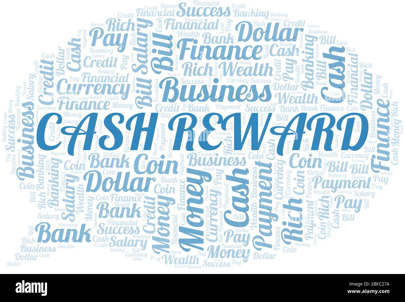 Cash Reward typography vector word cloud. Wordcloud collage made with ...