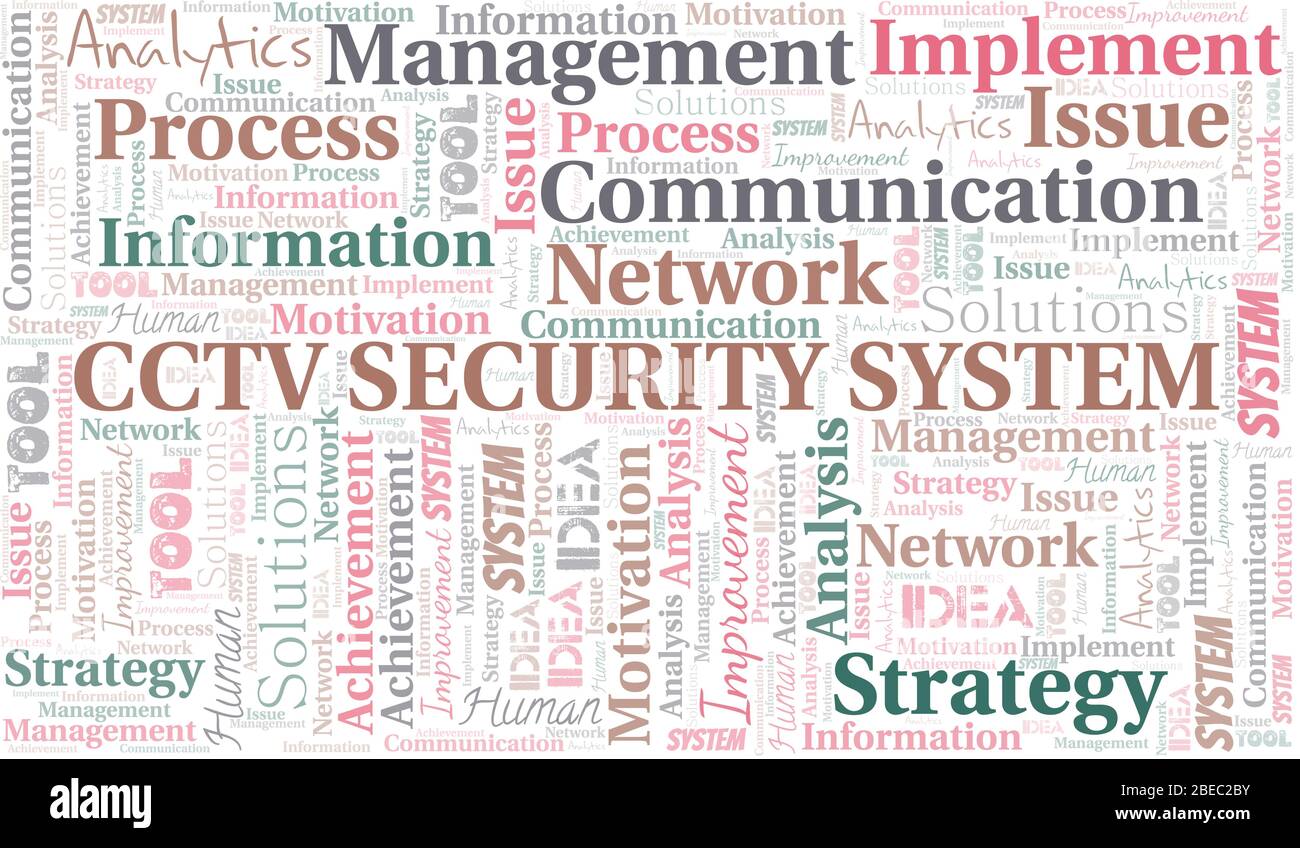 Cctv Security System typography vector word cloud. Wordcloud collage ...